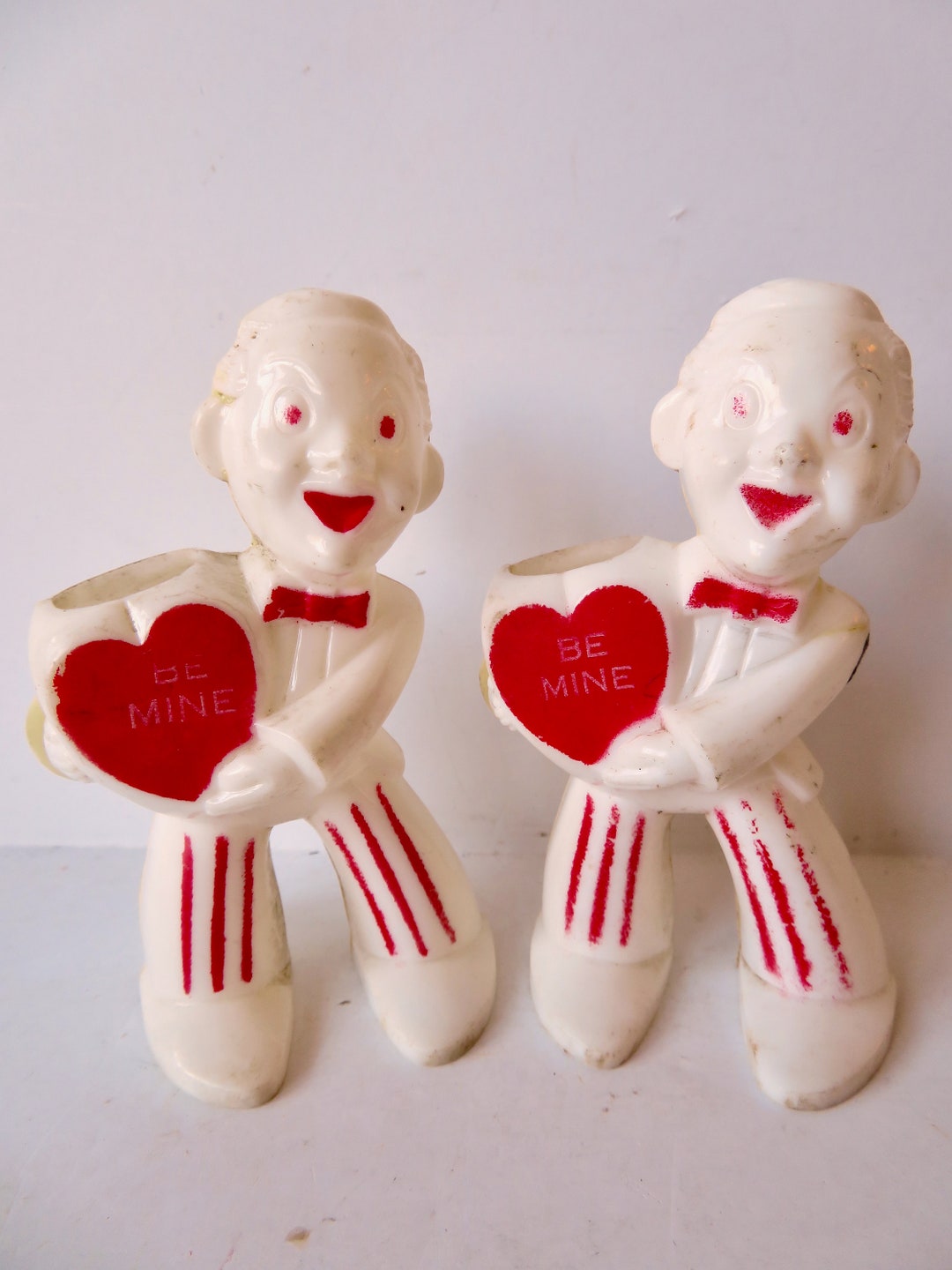 Vintage 40s 50s E Rosen Rosbro Hard Plastic Pair Set of 2 Two Valentine ...