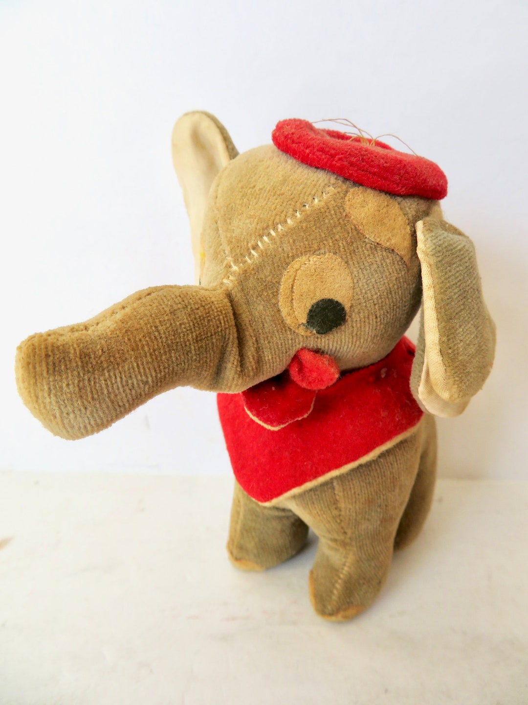Vintage 1960s 60s Herman Pecker or Dakin Dream Pets Made in Japan Mod Stuffed Velveteen Elephant ...