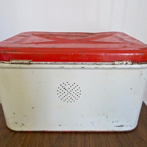 Vintage 1950s 50s Metal Bread Box Hinged Flower Floral Paint | Etsy