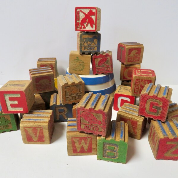 Wooden Alphabet Blocks - Etsy