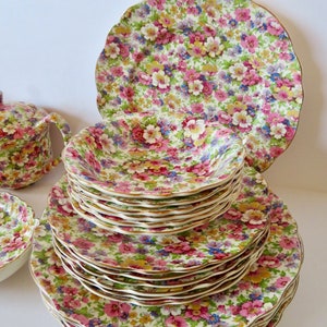 Vintage 40s 50s James Kent Fenton Dubarry Made in England Chintz Floral ...