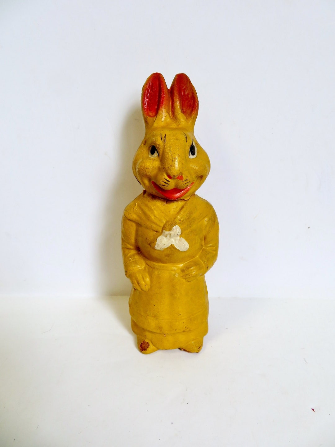Vintage 30s 40s 6.5 Paper Mache Hollow Composition German Bunny Rabbit ...