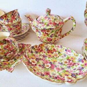 Vintage 40s 50s James Kent Fenton Dubarry Made in England Chintz Floral ...