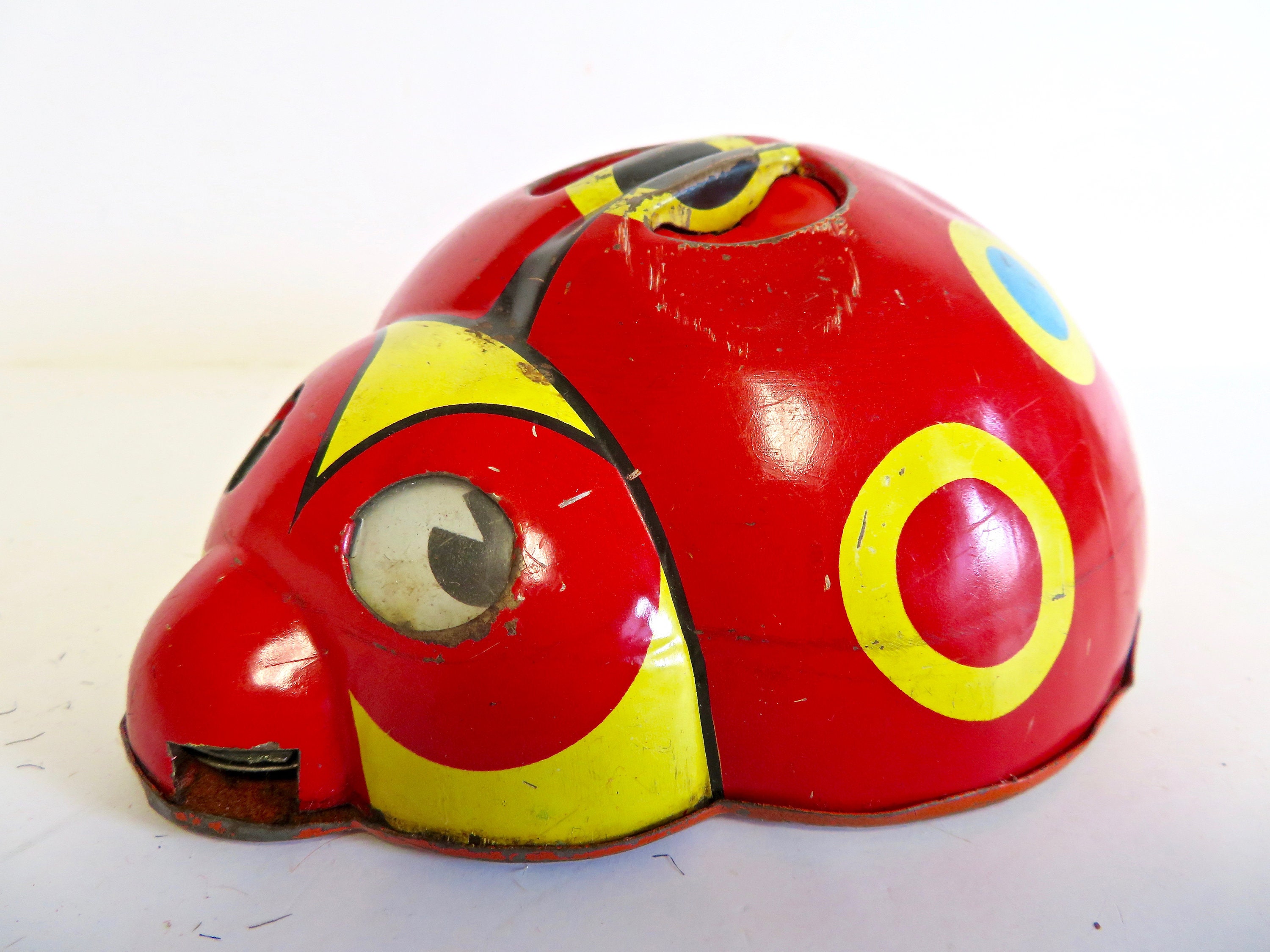 Vintage 1950s Mechanical Polka Dot Beetle Bug Tin Wind up Toy | Etsy