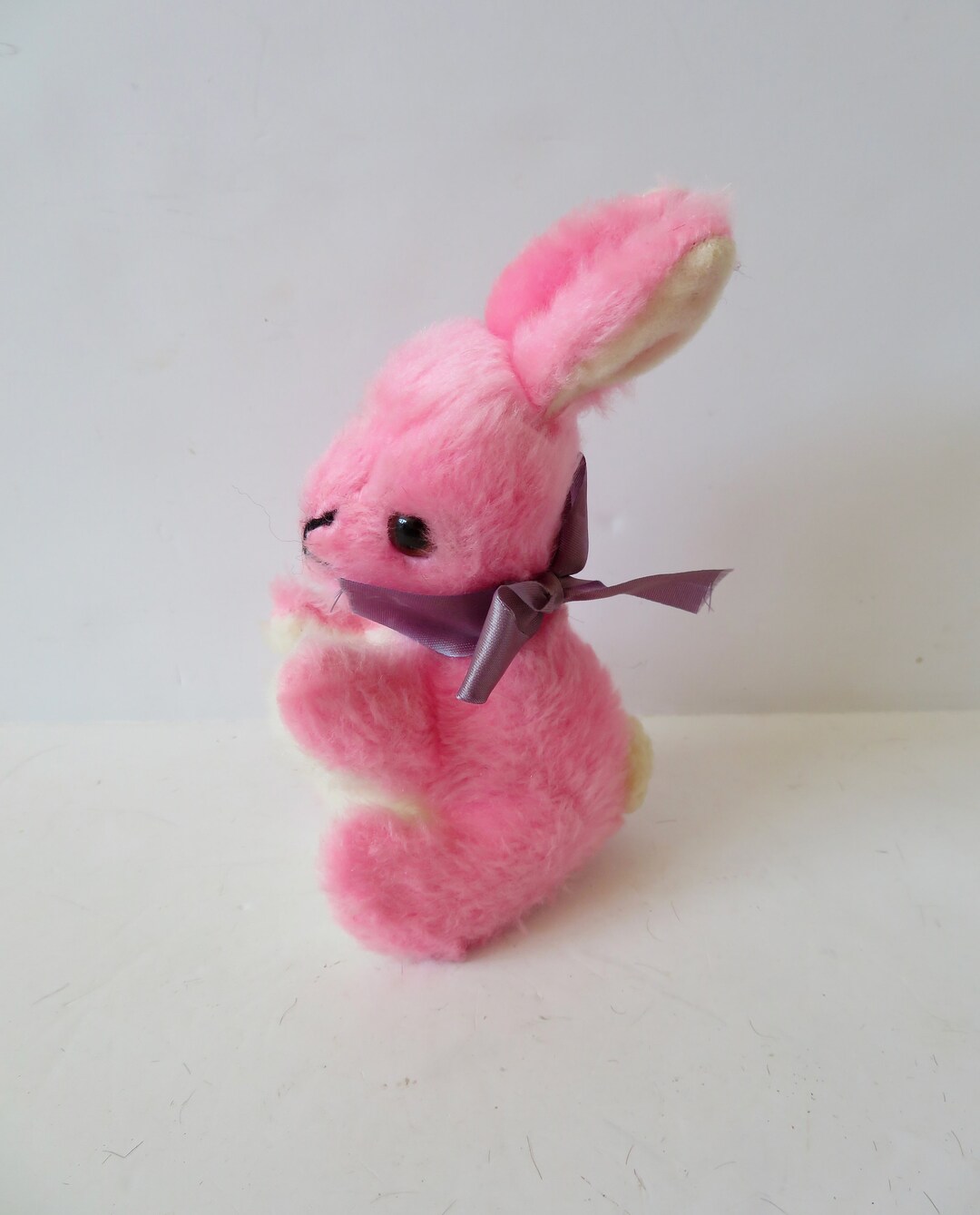 Vintage 60s 70s Douglas Cuddle Toys 7 Fuzzy Soft Bright Pink Bunny ...