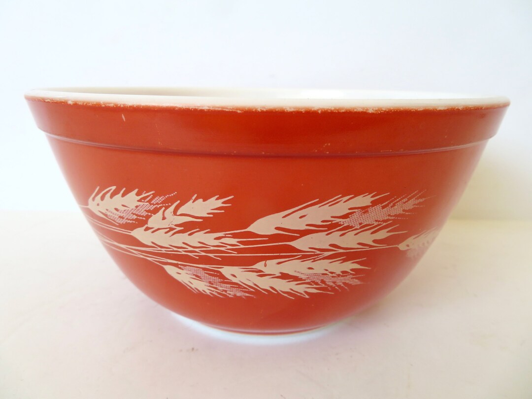 Vintage 70s 80s Pyrex Autumn Harvest Wheat Mixing Nesting Bowl - # 402 ...