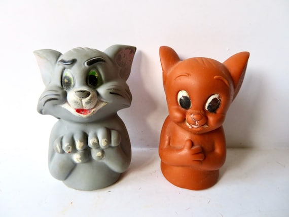 Vintage 70s 1973 Tom and Jerry Soft Rubber Finger Puppets Set - Etsy