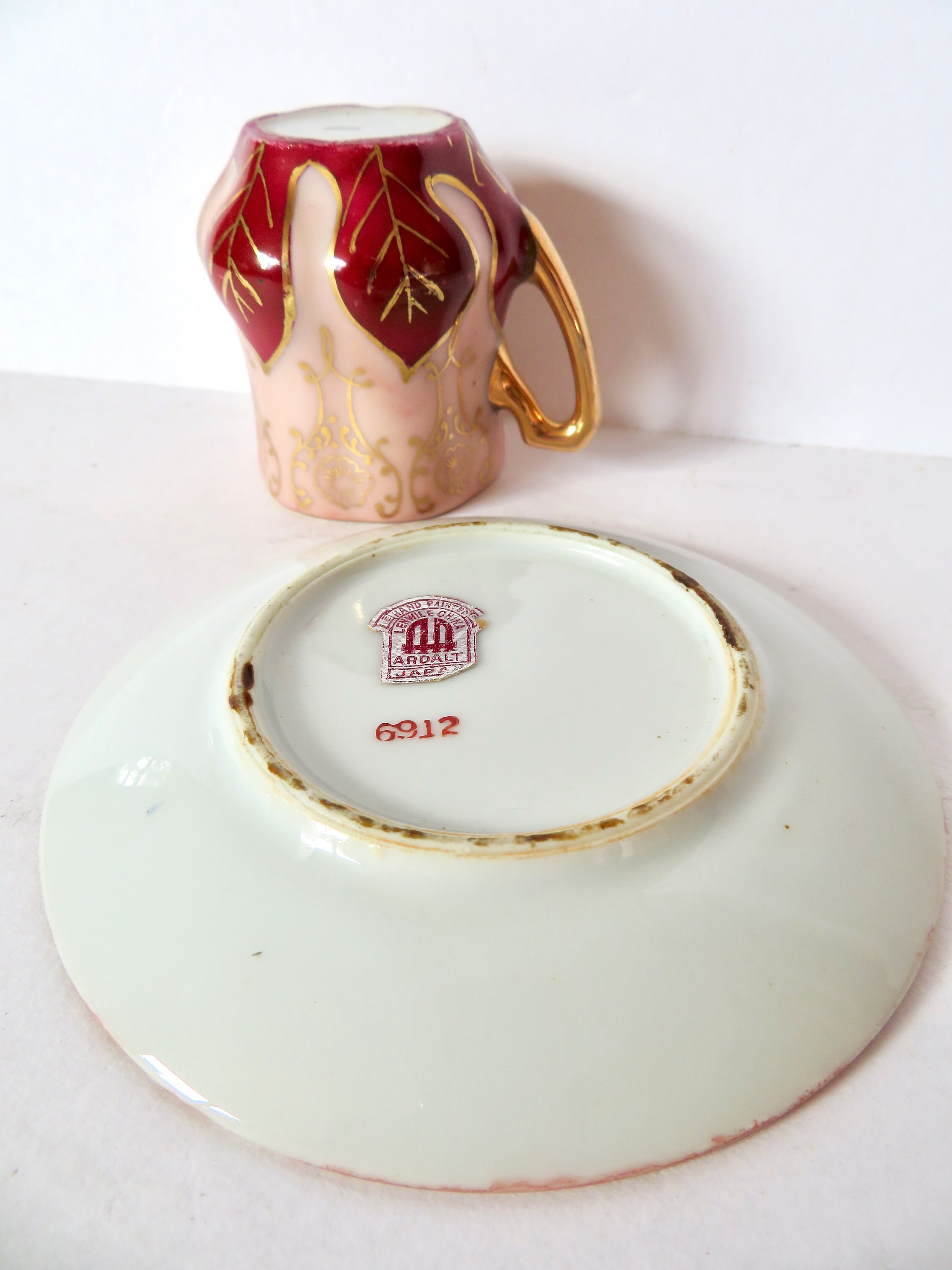 Vintage Ardalt Japan Demitasse Cup and Saucer: Lady Portrait, Pink ...