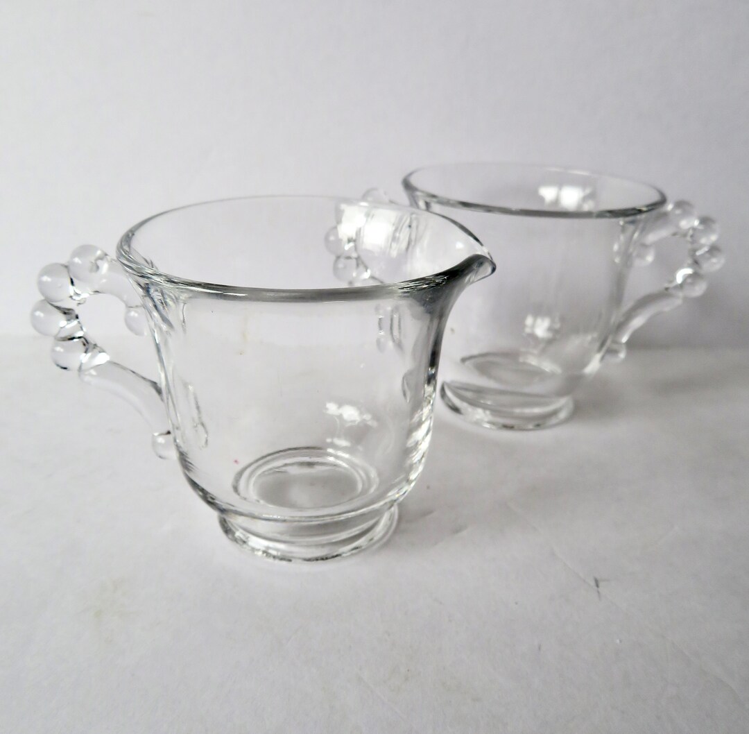 Vintage 40s 50s Pair of 2 Pieces Set Candlewick Clear Imperial Glass ...