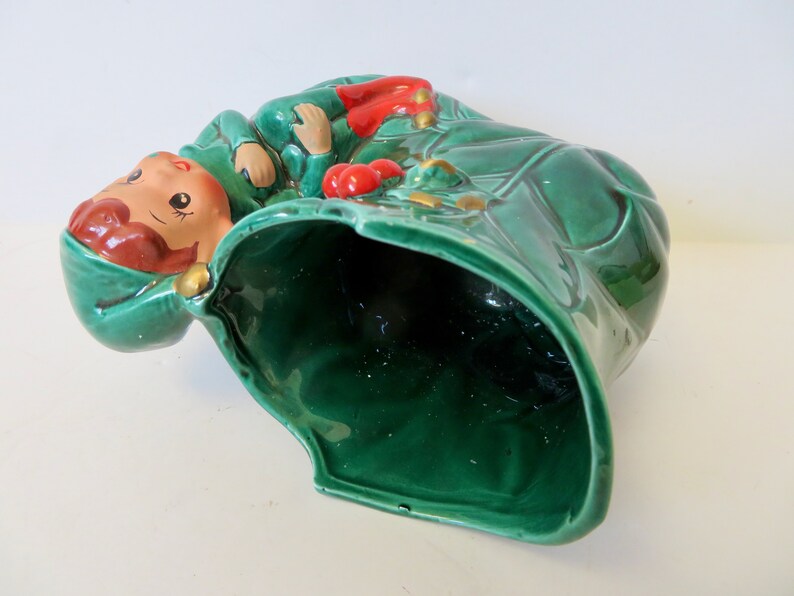 Vintage Inarco Elf Planter, 1950s Ceramic Holly Boot Vase - Etsy