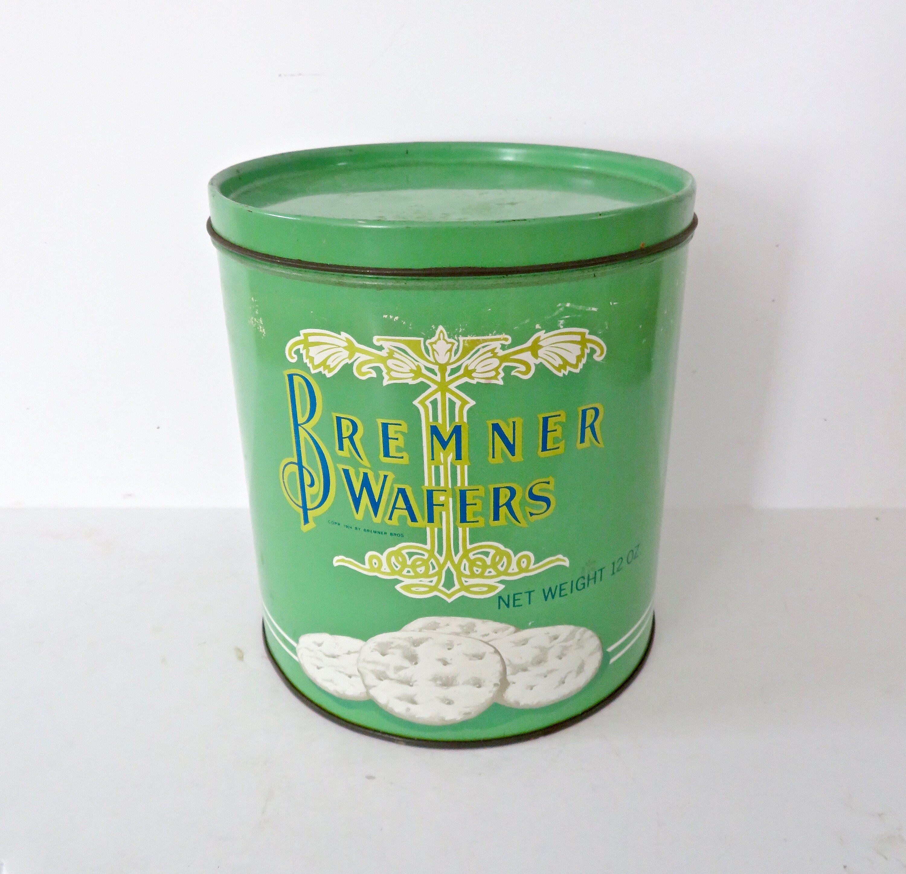 Vintage Bremner Wafer Cracker Tin Box Green 1960s Chicago Biscuit ...