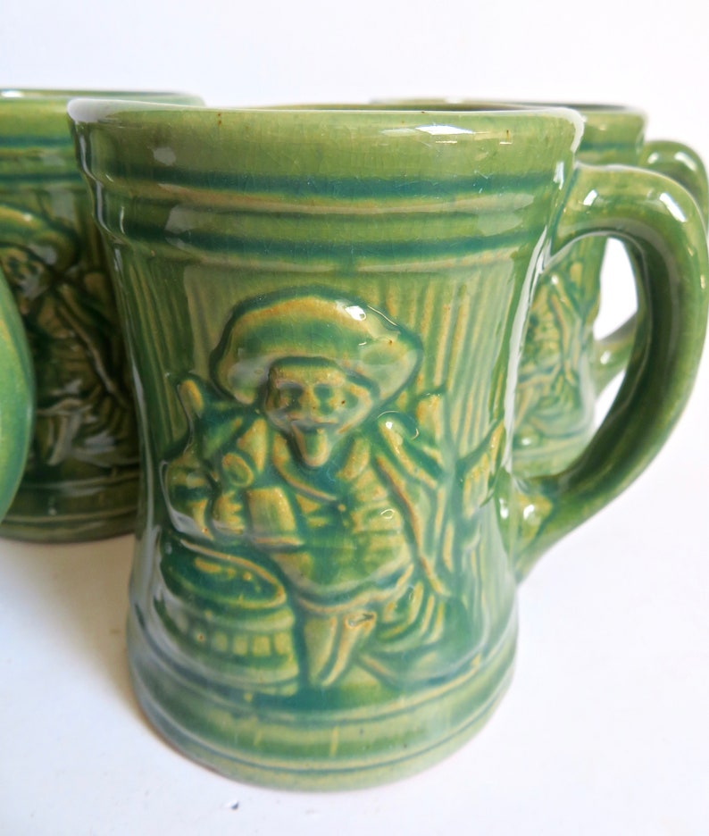Vintage 20s 1920s Nelson Mccoy Pottery Set Lot of 5 Five Green - Etsy