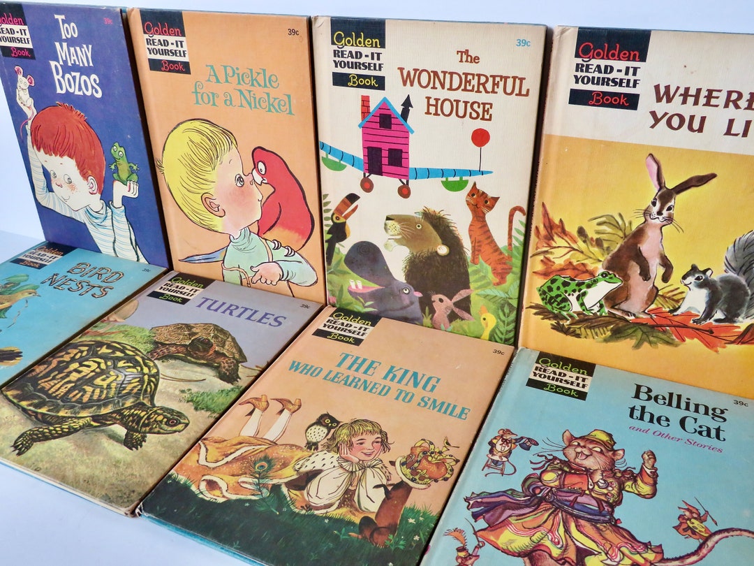 Vintage 60s Early 1960s Lot Set of Eight 8 Golden Read It Yourself Kids ...