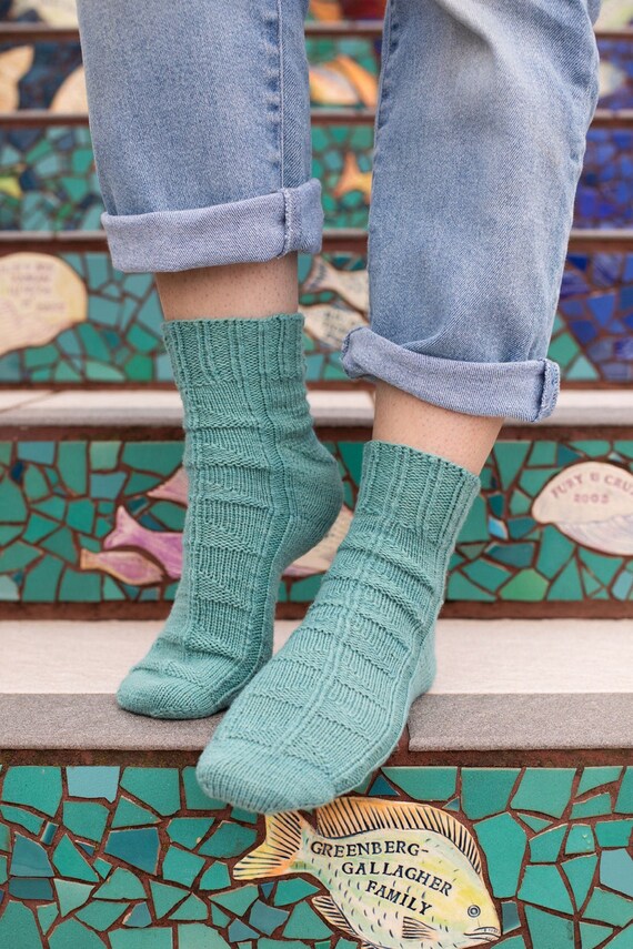 Knitting Pattern Navigate Socks Heybrownberry Designs Toe up | Etsy
