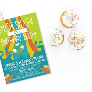 Slip and Slide Birthday Invitation Printable Invitations | Etsy