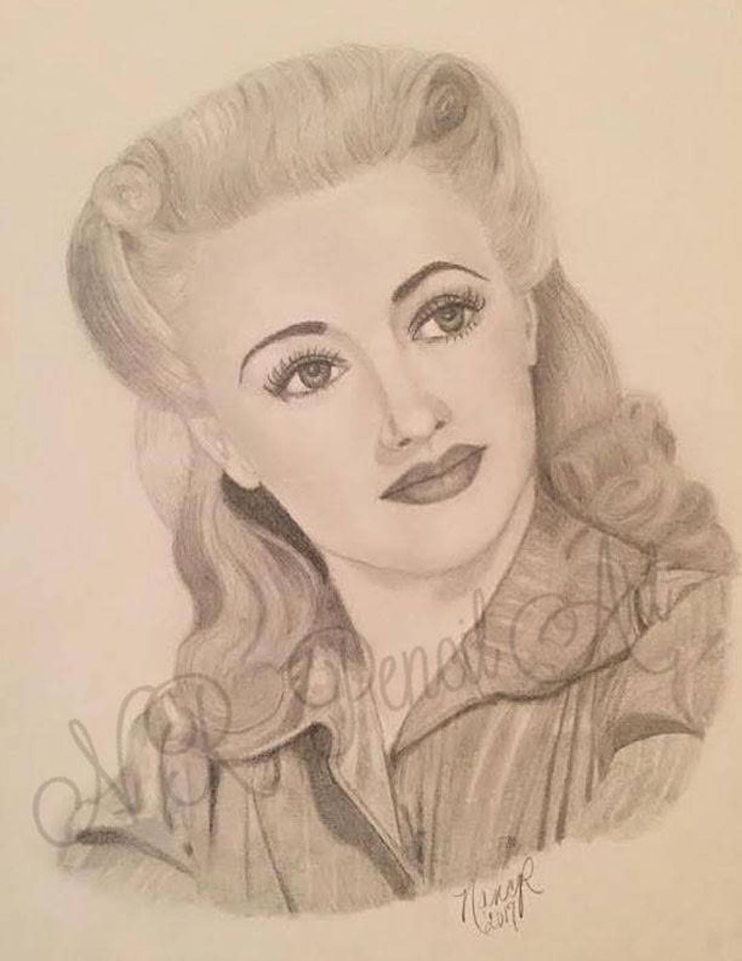 Betty Grable Original Graphite Drawing - Etsy
