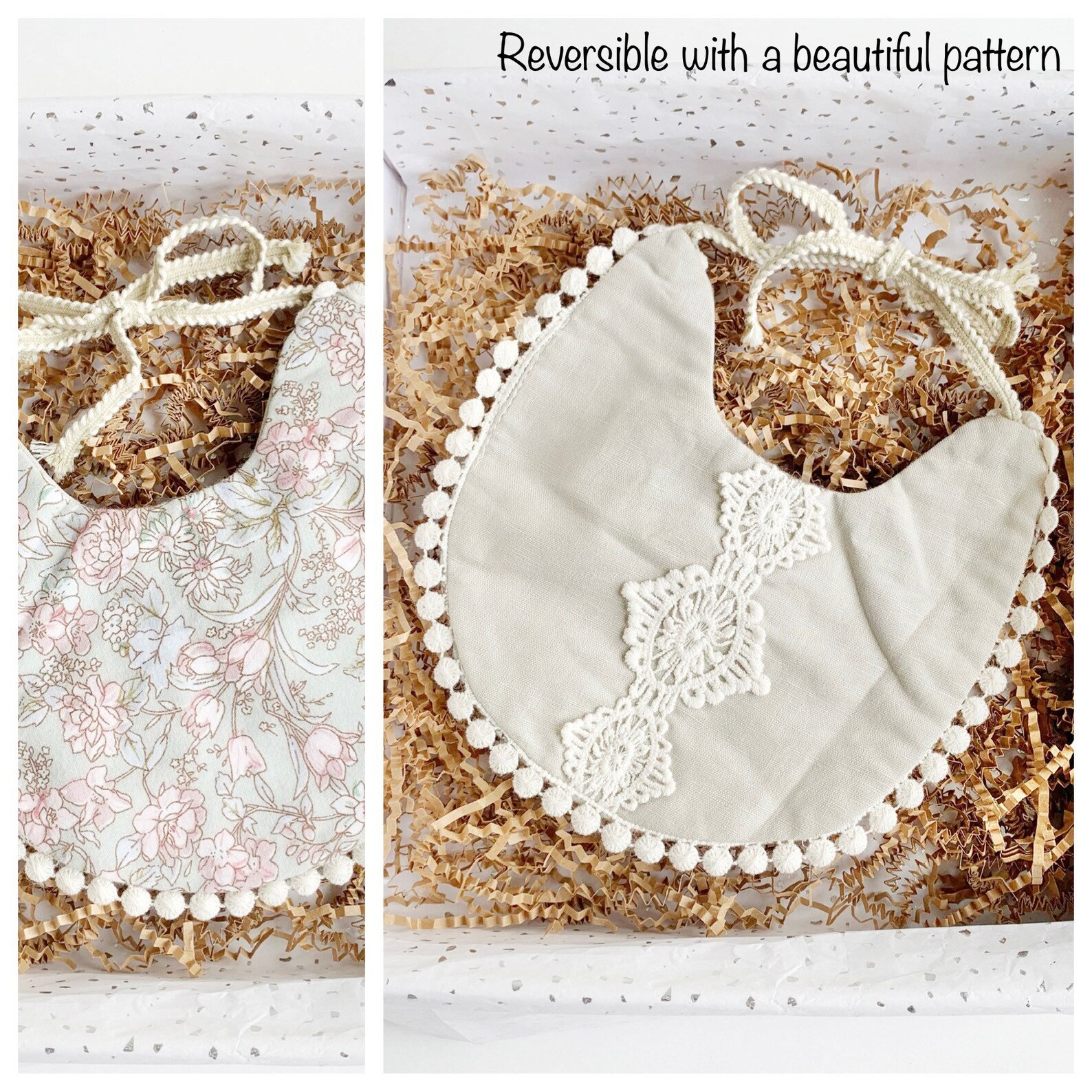 Baby Bib Reversible Vintage Bib Vintage Baby Bib Floral | Etsy