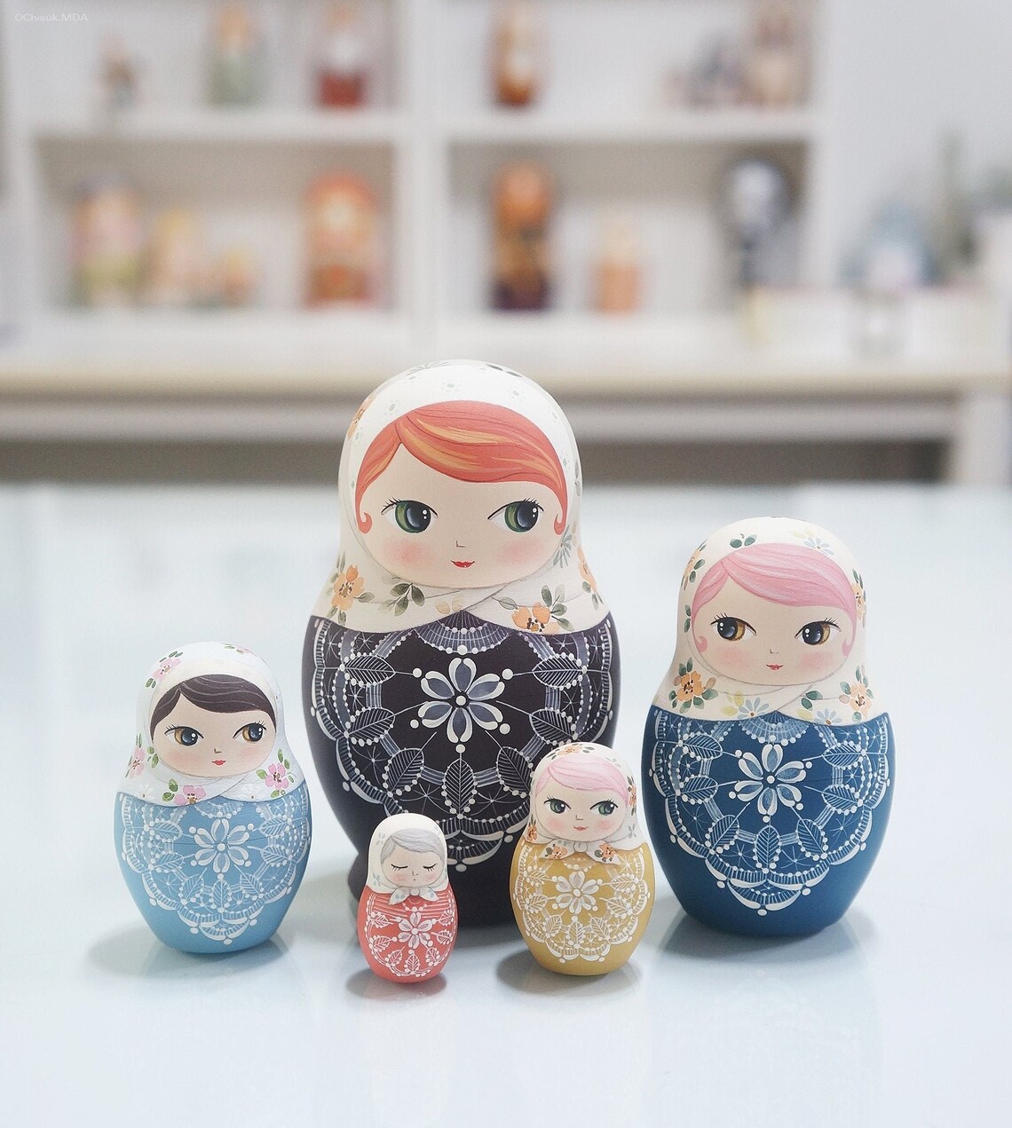 Lace Russian Nesting Dolls-5piece Set Uniquely Handmade - Etsy
