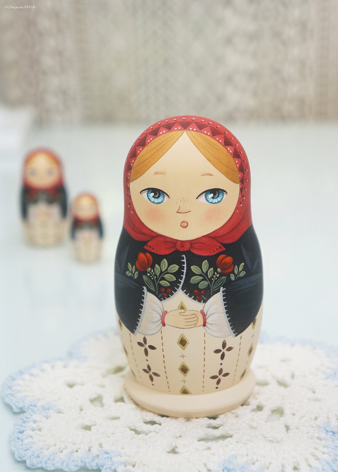 Red Russian Nesting Dolls-5piece Setmatryoshka Nesting - Etsy