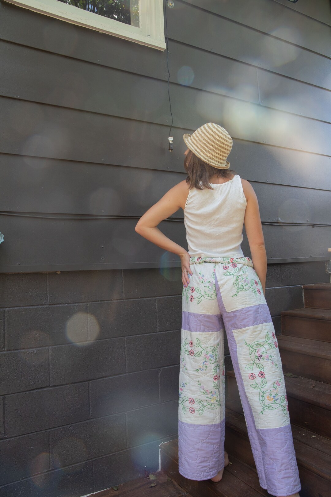 Purple Garden Quilt Pants - Etsy