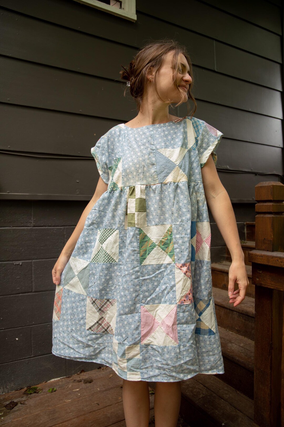 Forget-me-not Quilt Dress - Etsy