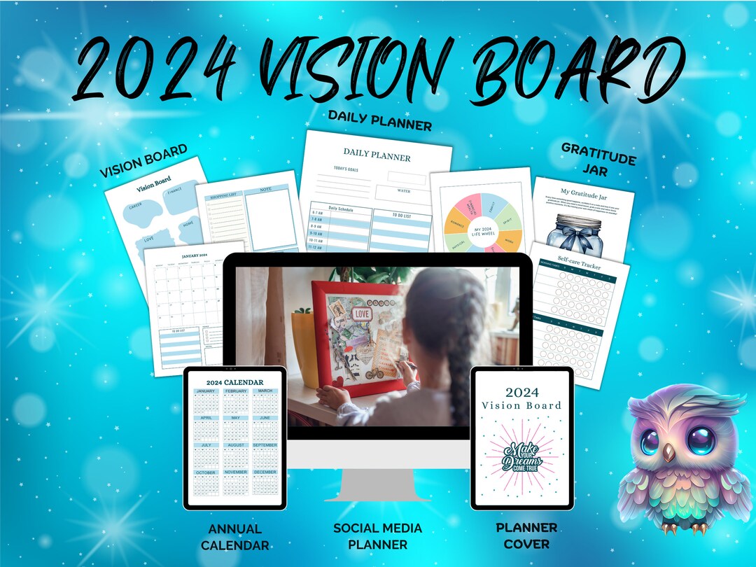 Vision Board Planner Kit 2024 Vision Board Productivity Planner 2024 ...