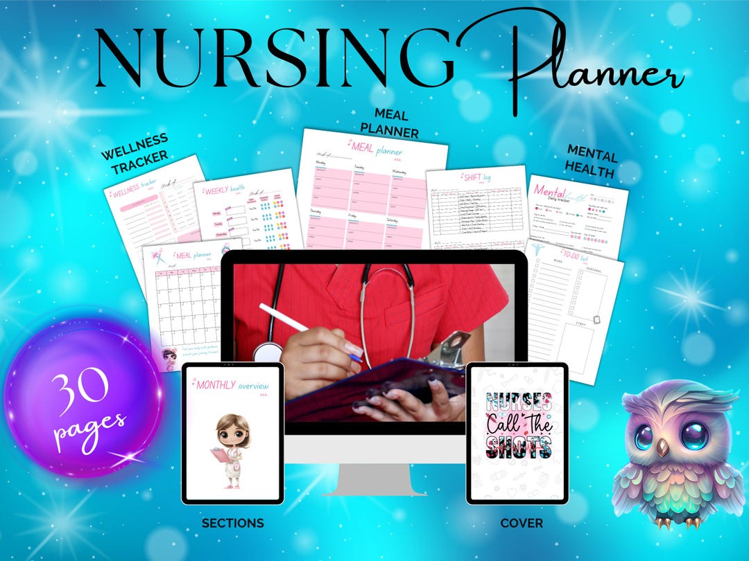 Nursing Planner Printable | Digital Nurse Organizer for Work & School ...
