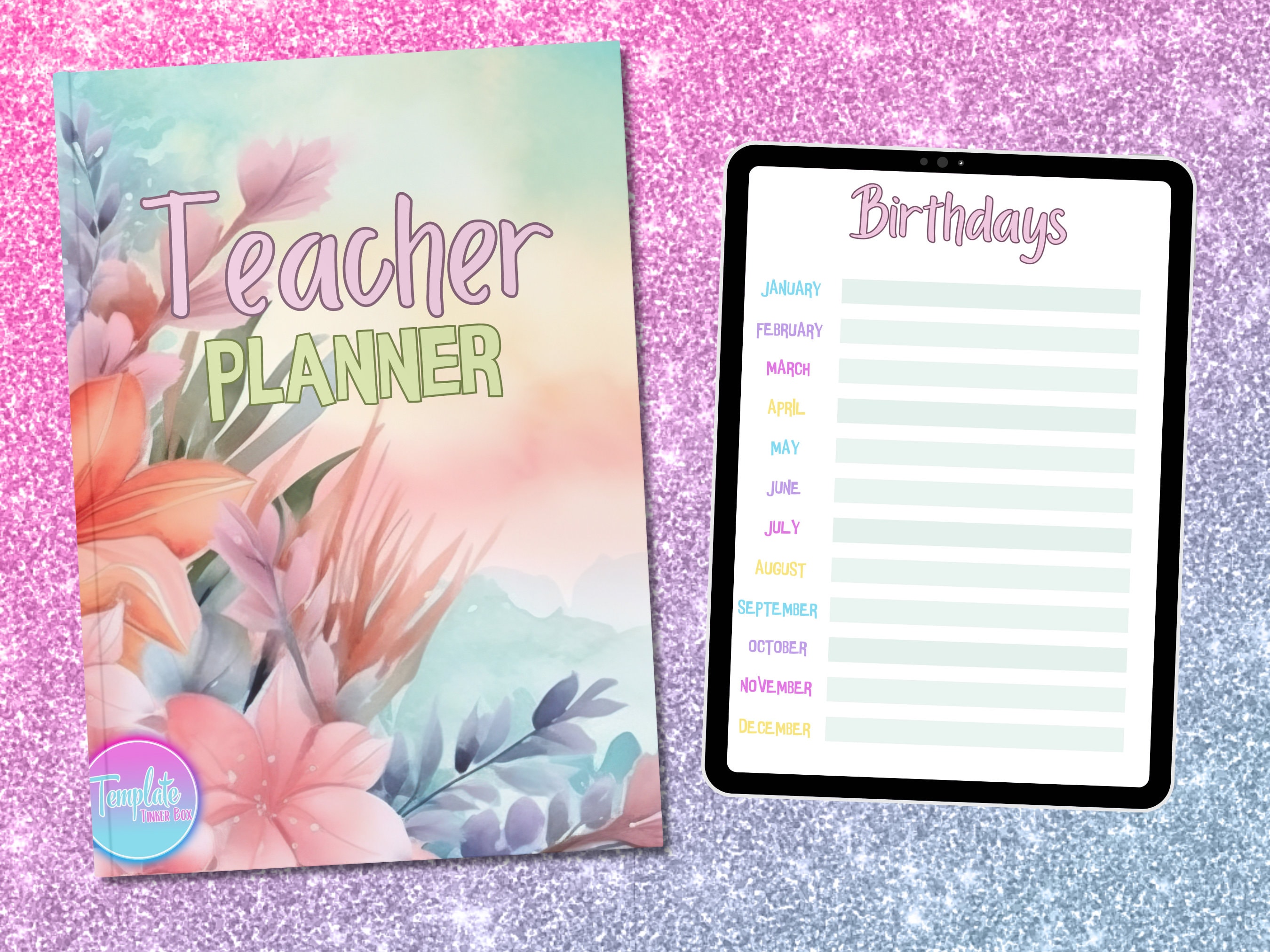Floral Teacher Digital Planner Downloadable Digital Journal Planner ...