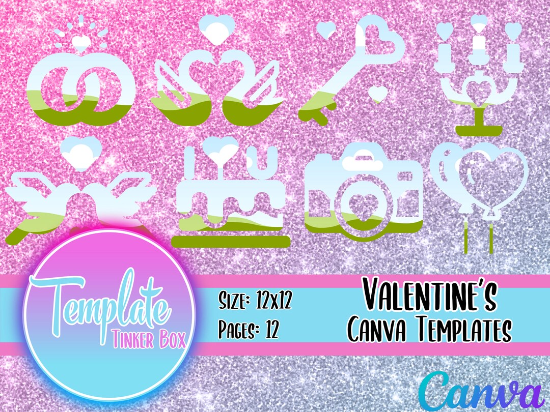 Valentine's Day Canva Frame Templates Love Theme Canva Templates Heart ...