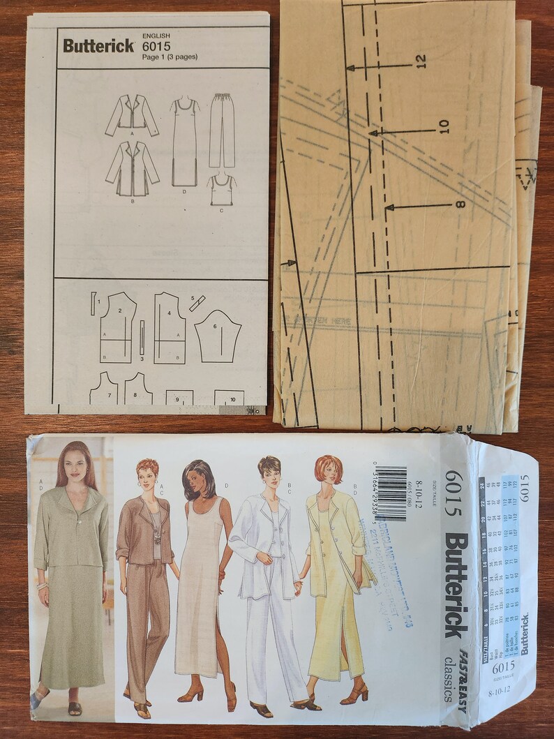 Vintage Sewing Pattern, Uncut, Butterick 6015, 1990s, Adult Sizes X ...