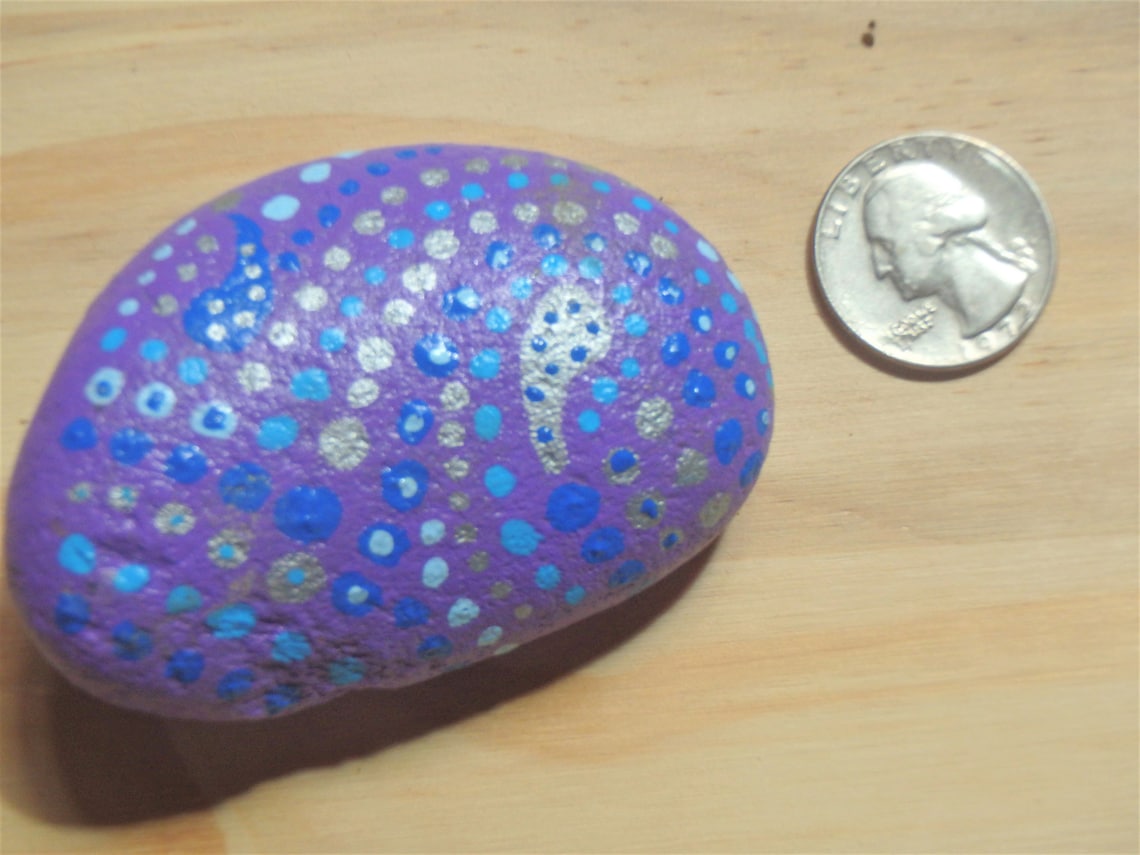 Painted Rock, Paper Weight, Planter Rock, Hand Painted Rock, Decorative ...