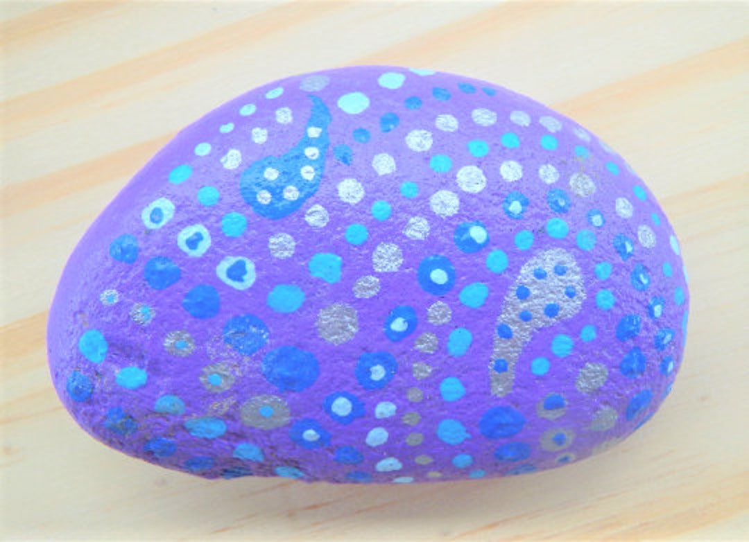 Painted Rock, Paper Weight, Planter Rock, Hand Painted Rock, Decorative ...