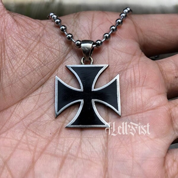 Biker Cross Necklace - Etsy