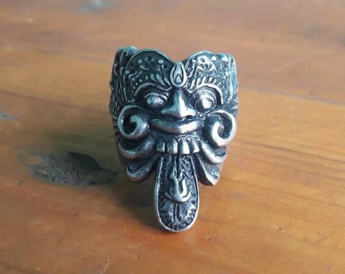 Rangda Ring - Bali Mask Ring - Sterling Silver 925 - Etsy Canada