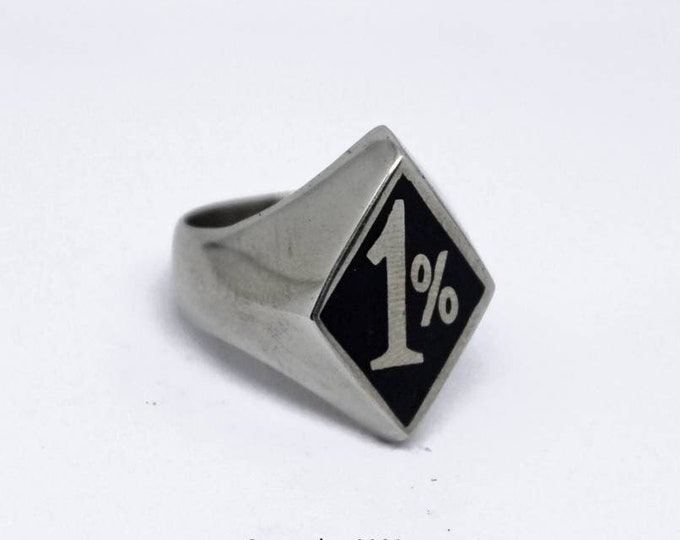 One Percenter Ring, Handmade Silver Ring, Biker Ring, Rat Fink, Bikers ...