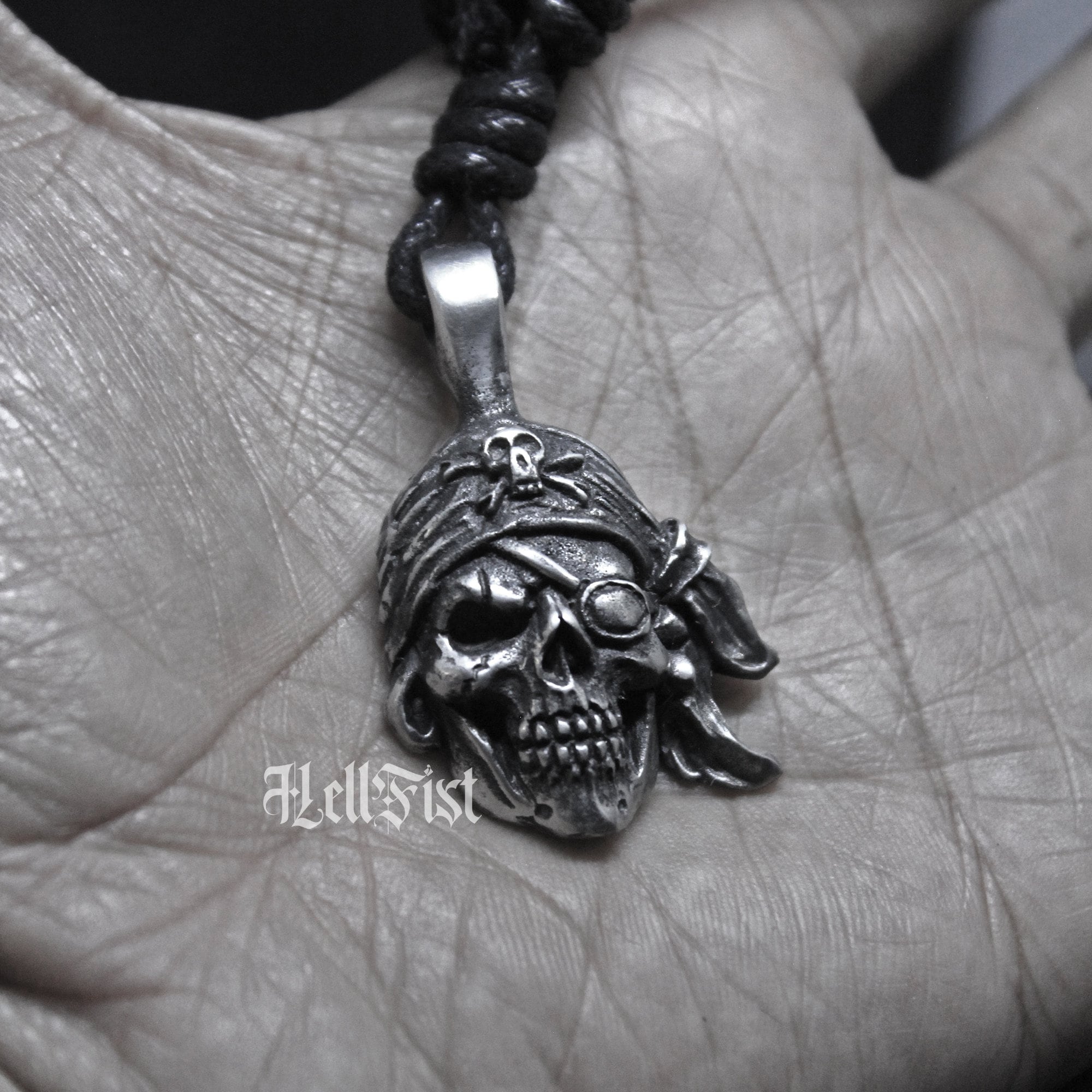 Handmade Pirates Skull One Eye Patch Pendant, Oxidized Lead Free Pewter ...