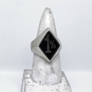One Percenter Ring, Handmade Silver Ring, Biker Ring, Rat Fink, Bikers ...