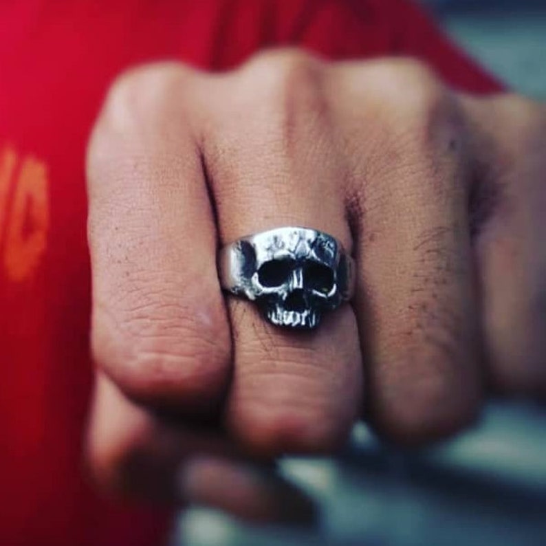 Jawless Small Toothless Skull Ring, Handmade Lead Free Pewter Skull ...