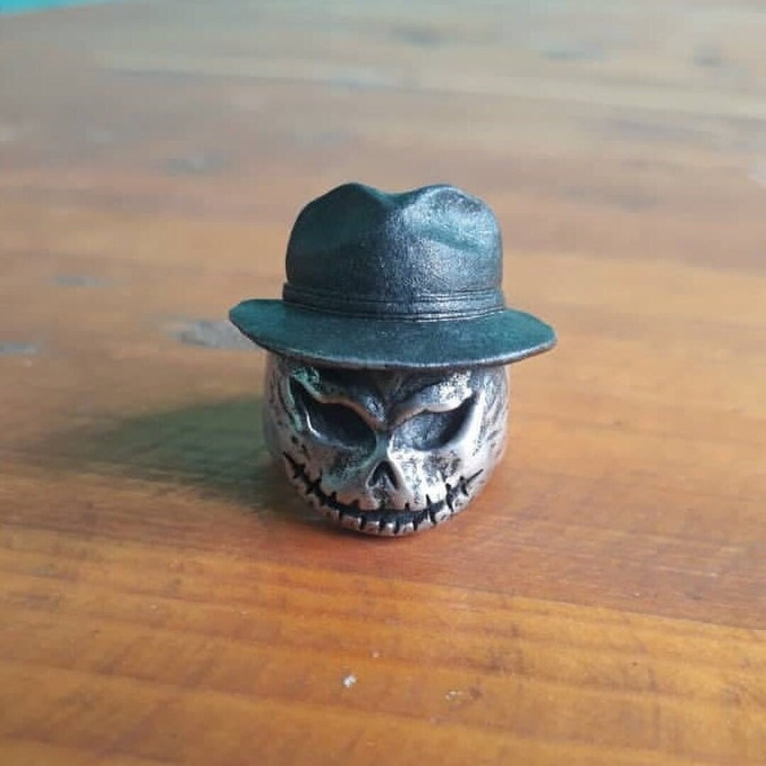 Mister Pumpkin Halloween Hat Scary Looking Ring, Handmade Lead Free ...