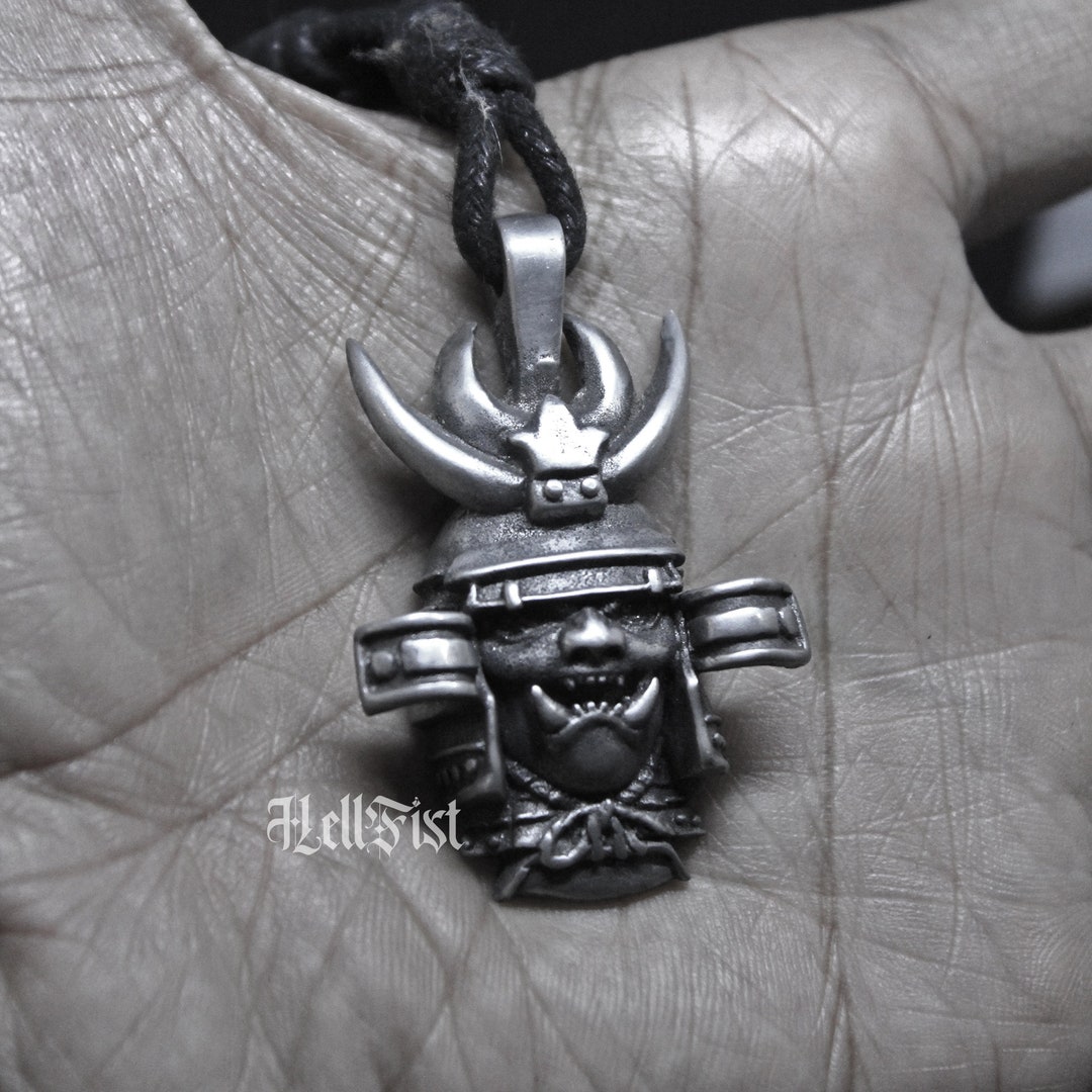 Handmade Samurai Monster Japanese Warrior Pendant, Oxidized Lead Free ...