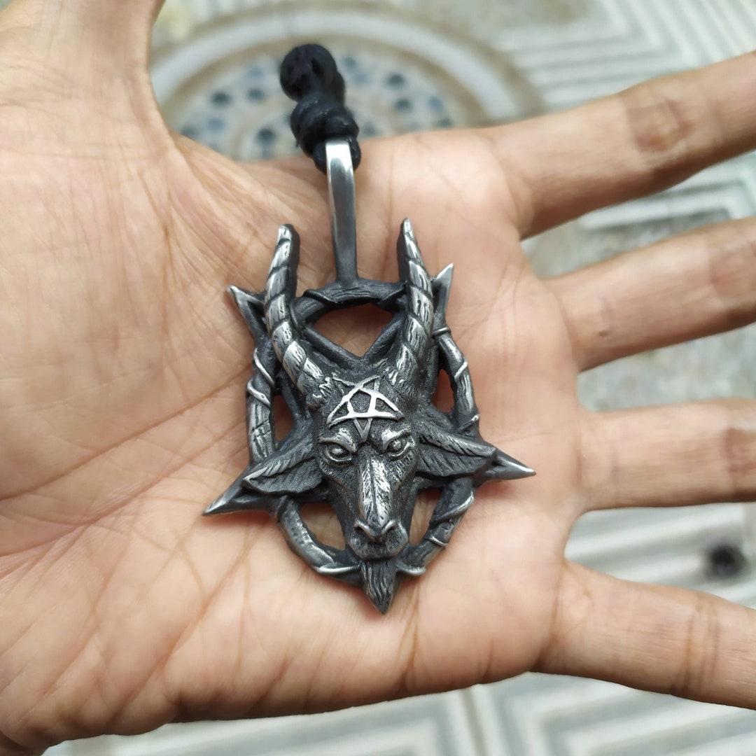 Satanic Baphomet Goat Pendant, Handmade Lead Free Pewter Satanism ...