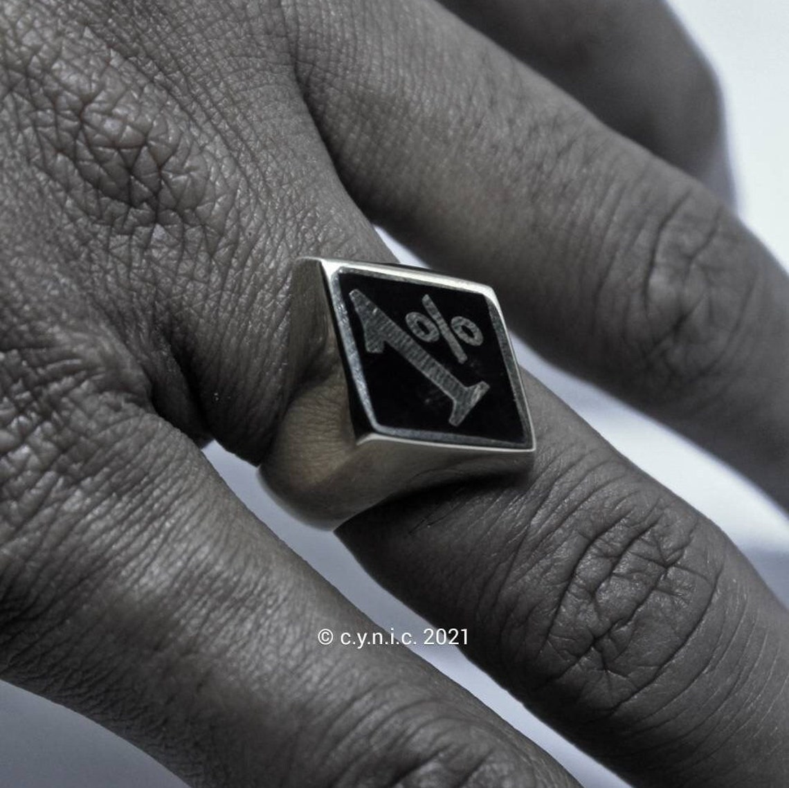 One Percenter Ring, Handmade Silver Ring, Biker Ring, Rat Fink, Bikers ...