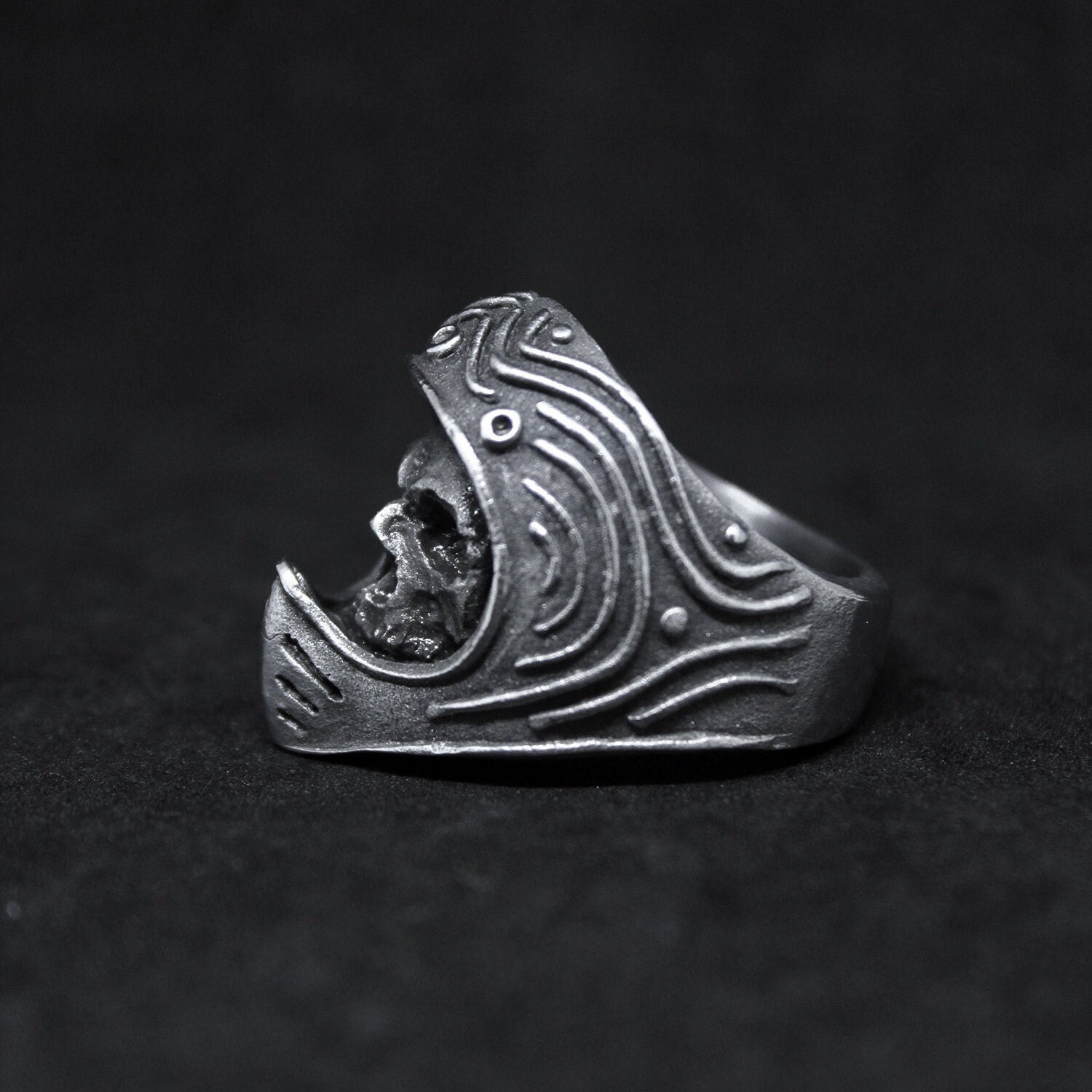 Classic Cafe Racer Helmet Skull Ring, Handmade Lead Free Pewter, Brass ...
