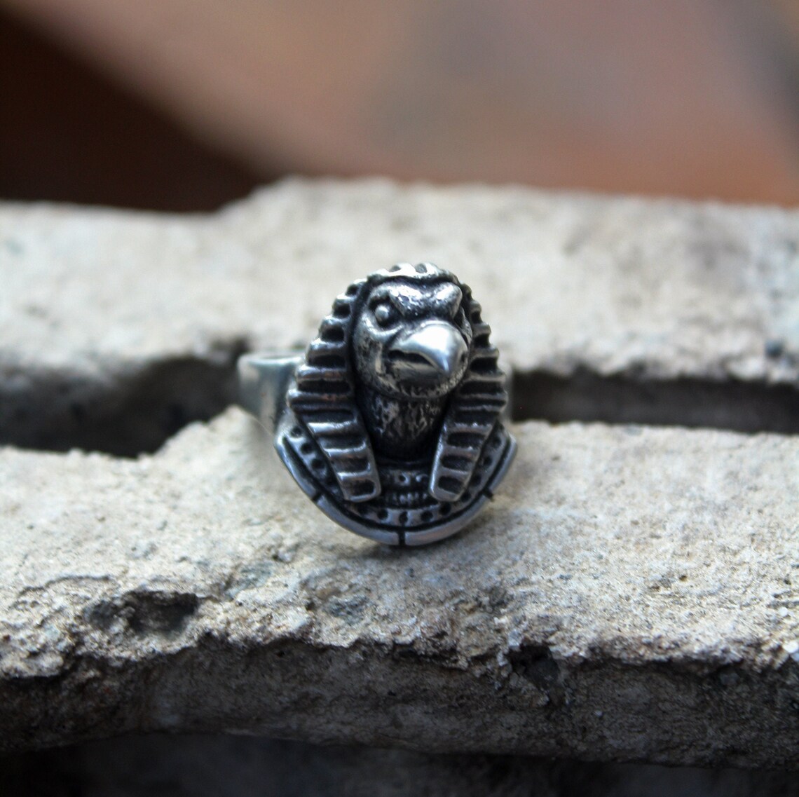 Horus Ancient Egyptian God Small Ring, Handmade Lead Free Pewter Ring ...