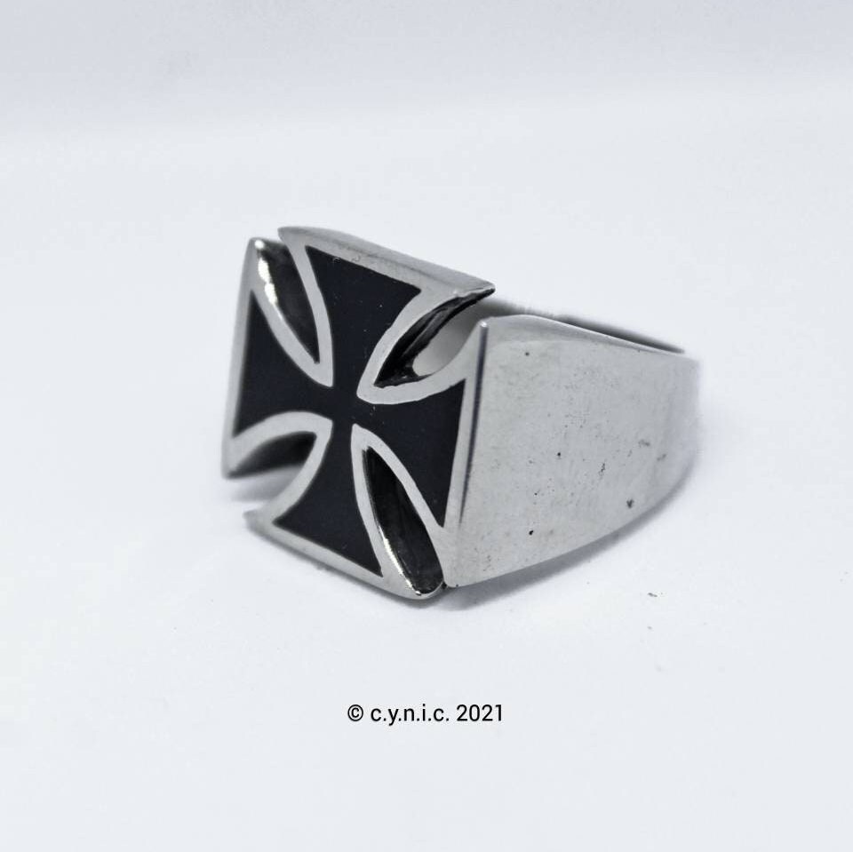 IRON CROSS Ring Handmade Silver Ring Biker Ring Rat Fink - Etsy