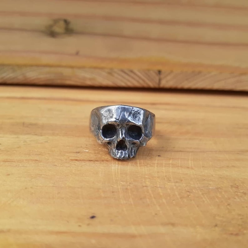 Jawless Small Toothless Skull Ring, Handmade Lead Free Pewter Skull ...