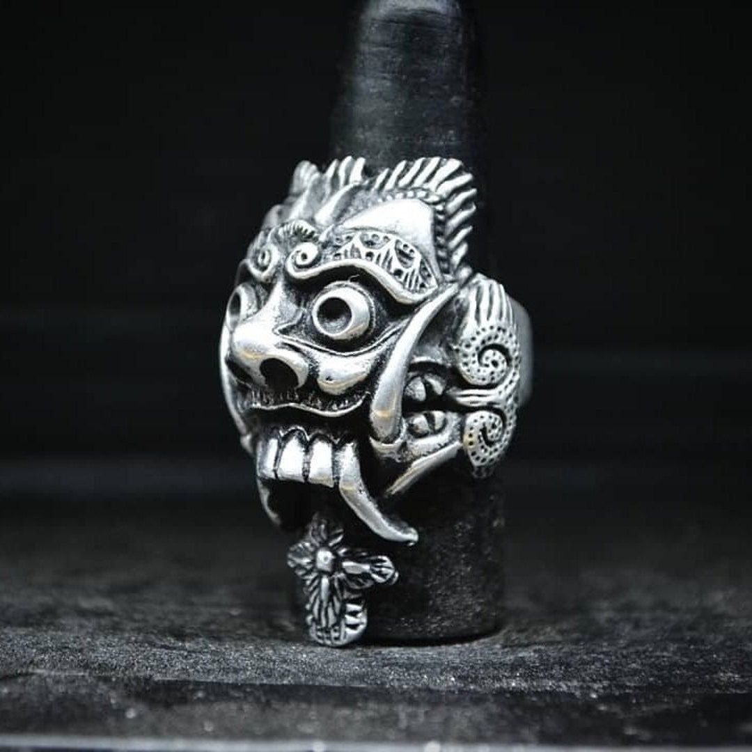 Rangda God Balinese Ethnic Ring, Handmade Lead Free Pewter Bali Ring ...