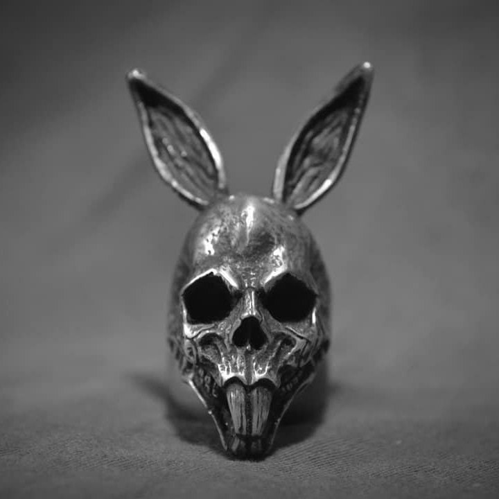 Big Teeth Rabbit Skull Ring, Handmade Lead Free Pewter Skull Rings ...
