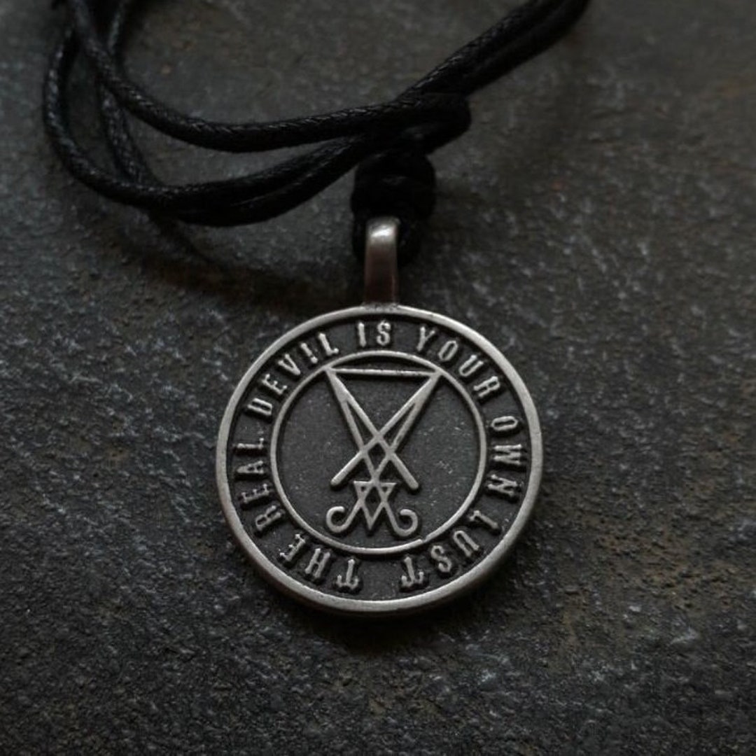 Handmade Sigil of Lucifer Satanic Pendant. Oxidized Lead Free Pewter ...