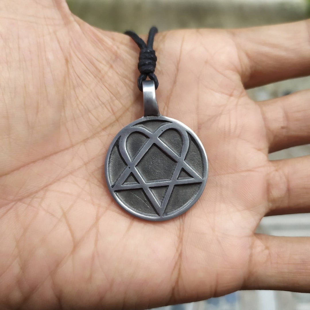 Pentalove Inverted Pentagram Heart Shape Combine Pendant, Handmade Lead ...